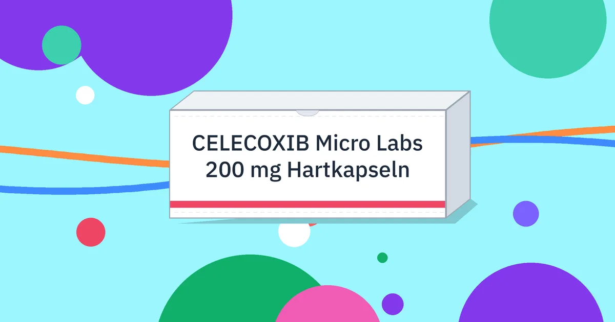 Symbolbild: Packung mit der Aufschrift CELECOXIB Micro Labs 200 mg Hartkapseln (PZN 10517247) – Verfügbarkeit und Bezug in Apotheken in Frankfurt am Main