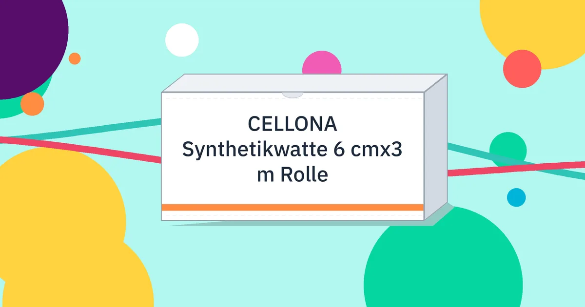 Symbolbild: Packung mit der Aufschrift CELLONA Synthetikwatte 6 cmx3 m Rolle (PZN 02754163) – Verfügbarkeit und Bezug in Apotheken in Frankfurt am Main