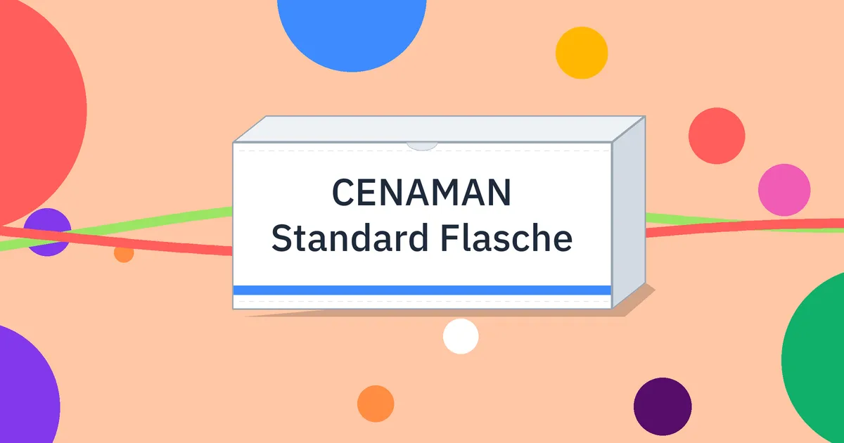 Symbolbild: Packung mit der Aufschrift CENAMAN Standard Flasche (PZN 18883158) – Verfügbarkeit und Bezug in Apotheken in Frankfurt am Main