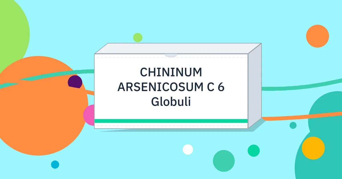 Symbolbild: Packung mit der Aufschrift CHININUM ARSENICOSUM C 6 Globuli (PZN 19715351) – Verfügbarkeit und Bezug in Apotheken in Frankfurt am Main