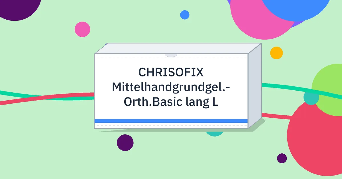 Symbolbild: Packung mit der Aufschrift CHRISOFIX Mittelhandgrundgel.-Orth.Basic lang L (PZN 13580358) – Verfügbarkeit und Bezug in Apotheken in Frankfurt am Main