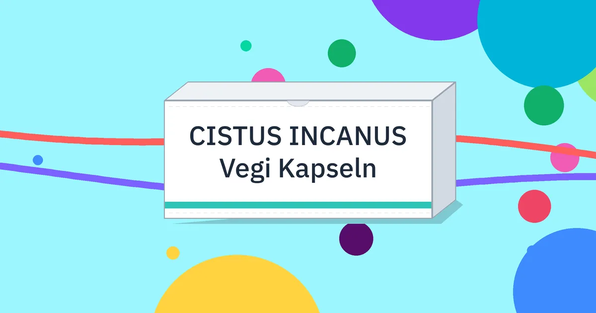 Symbolbild: Packung mit der Aufschrift CISTUS INCANUS Vegi Kapseln (PZN 01428102) – Verfügbarkeit und Bezug in Apotheken in Frankfurt am Main