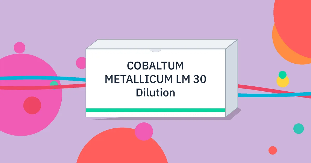 Symbolbild: Packung mit der Aufschrift COBALTUM METALLICUM LM 30 Dilution (PZN 12823333) – Verfügbarkeit und Bezug in Apotheken in Frankfurt am Main
