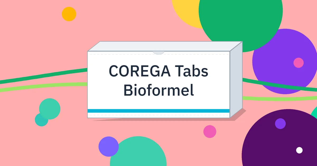 Symbolbild: Packung mit der Aufschrift COREGA Tabs Bioformel (PZN 00645398) – Verfügbarkeit und Bezug in Apotheken in Frankfurt am Main