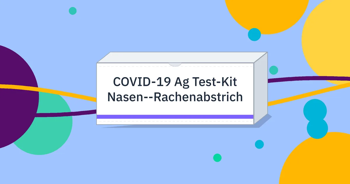 Symbolbild: Packung mit der Aufschrift COVID-19 Ag Test-Kit Nasen--Rachenabstrich (PZN 16925071) – Verfügbarkeit und Bezug in Apotheken in Frankfurt am Main