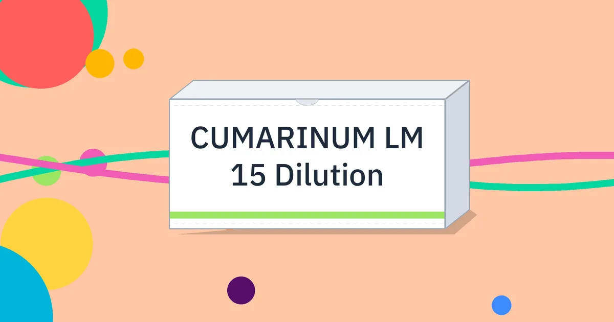 Symbolbild: Packung mit der Aufschrift CUMARINUM LM 15 Dilution (PZN 12836850) – Verfügbarkeit und Bezug in Apotheken in Frankfurt am Main
