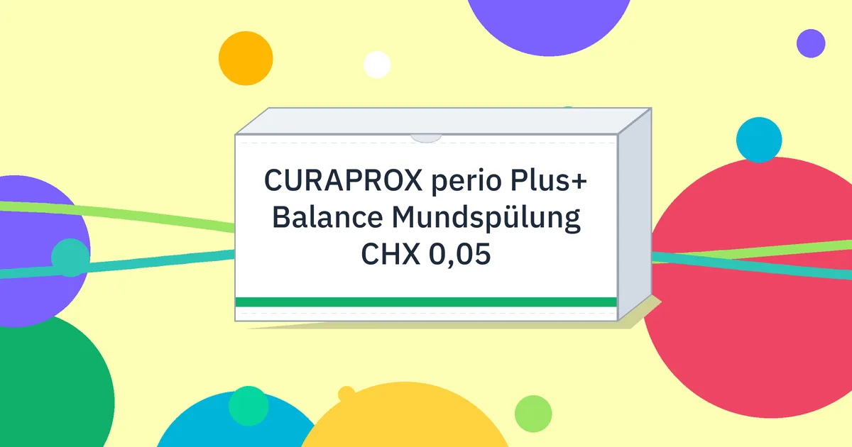 Symbolbild: Packung mit der Aufschrift CURAPROX perio Plus+ Balance Mundspülung CHX 0,05 (PZN 15583869) – Verfügbarkeit und Bezug in Apotheken in Frankfurt am Main