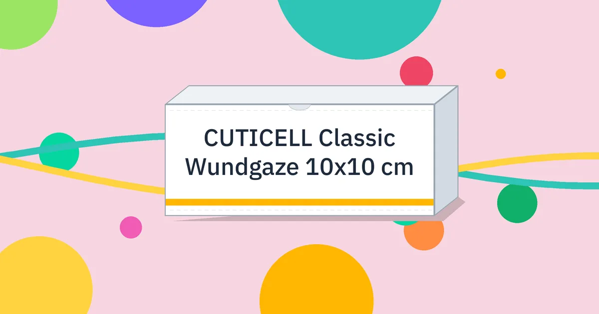 Symbolbild: Packung mit der Aufschrift CUTICELL Classic Wundgaze 10x10 cm (PZN 04979104) – Verfügbarkeit und Bezug in Apotheken in Frankfurt am Main