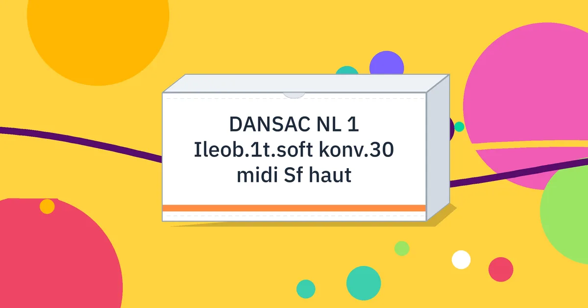 Symbolbild: Packung mit der Aufschrift DANSAC NL 1 Ileob.1t.soft konv.30 midi Sf haut (PZN 10344752) – Verfügbarkeit und Bezug in Apotheken in Frankfurt am Main