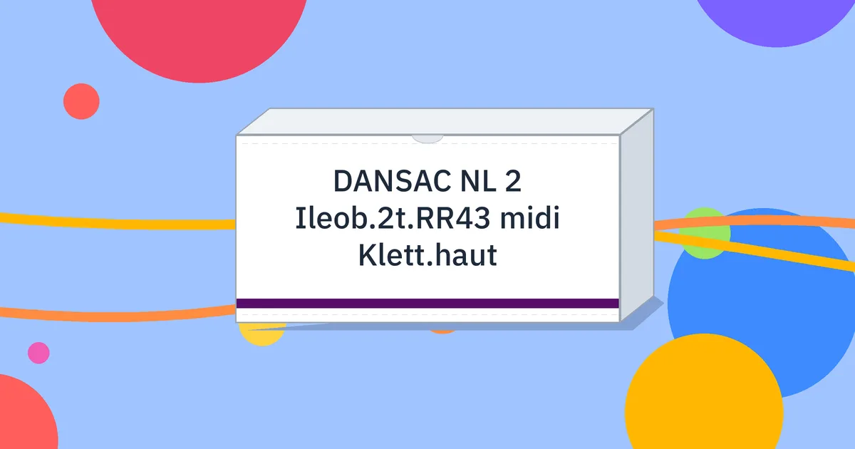 Symbolbild: Packung mit der Aufschrift DANSAC NL 2 Ileob.2t.RR43 midi Klett.haut (PZN 08843637) – Verfügbarkeit und Bezug in Apotheken in Frankfurt am Main