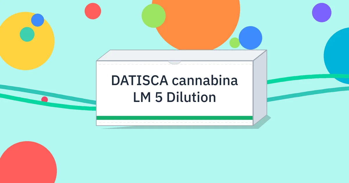 Symbolbild: Packung mit der Aufschrift DATISCA cannabina LM 5 Dilution (PZN 13461820) – Verfügbarkeit und Bezug in Apotheken in Frankfurt am Main