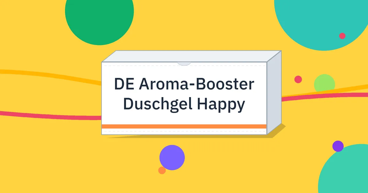 Symbolbild: Packung mit der Aufschrift DE Aroma-Booster Duschgel Happy (PZN 19690208) – Verfügbarkeit und Bezug in Apotheken in Frankfurt am Main