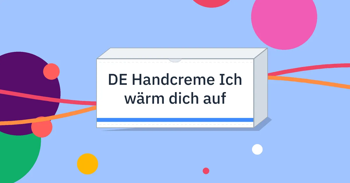 Symbolbild: Packung mit der Aufschrift DE Handcreme Ich wärm dich auf (PZN 18727346) – Verfügbarkeit und Bezug in Apotheken in Frankfurt am Main