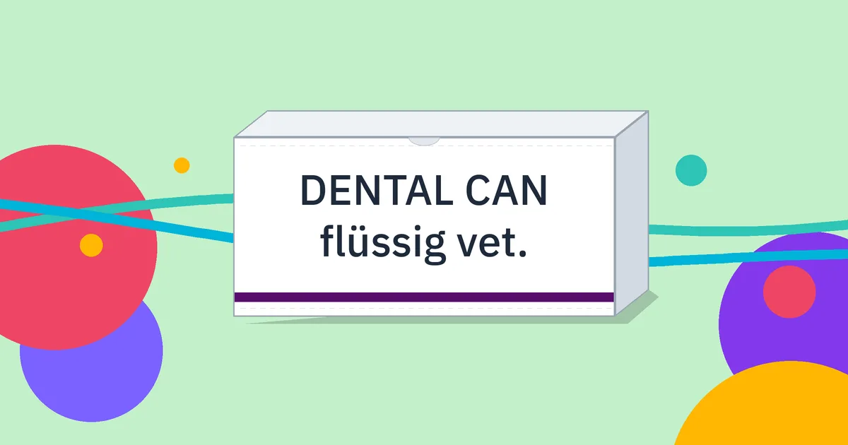 Symbolbild: Packung mit der Aufschrift DENTAL CAN flüssig vet. (PZN 01802463) – Verfügbarkeit und Bezug in Apotheken in Frankfurt am Main