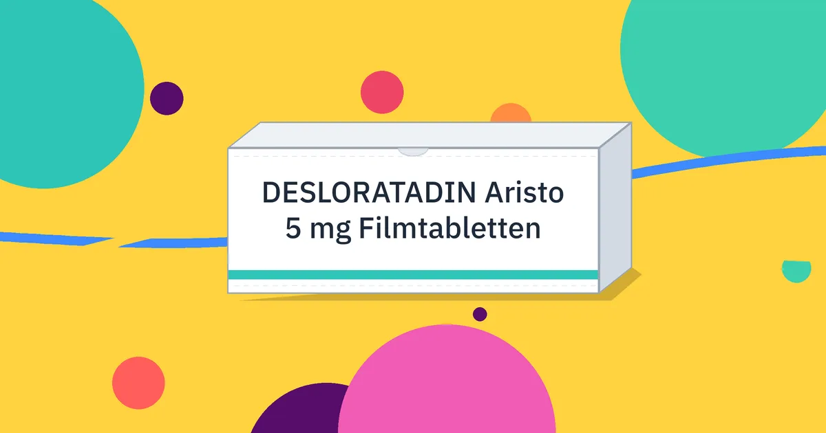 Symbolbild: Packung mit der Aufschrift DESLORATADIN Aristo 5 mg Filmtabletten (PZN 11294298) – Verfügbarkeit und Bezug in Apotheken in Frankfurt am Main