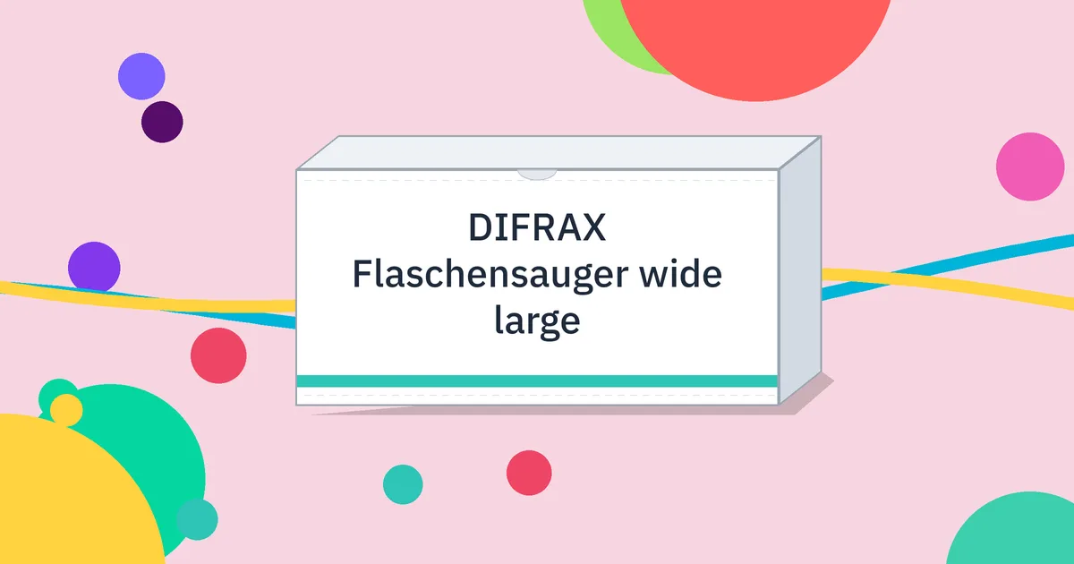 Symbolbild: Packung mit der Aufschrift DIFRAX Flaschensauger wide large (PZN 12518297) – Verfügbarkeit und Bezug in Apotheken in Frankfurt am Main