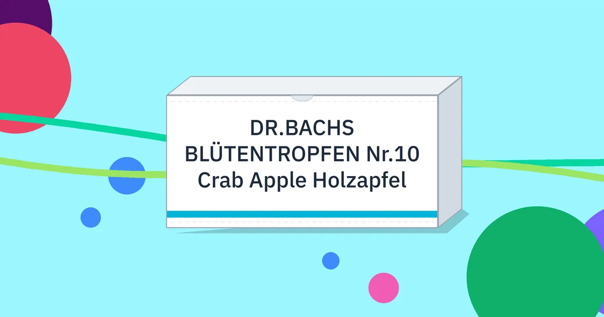 Symbolbild: Packung mit der Aufschrift DR.BACHS BLÜTENTROPFEN Nr.10 Crab Apple Holzapfel (PZN 17193411) – Verfügbarkeit und Bezug in Apotheken in Frankfurt am Main
