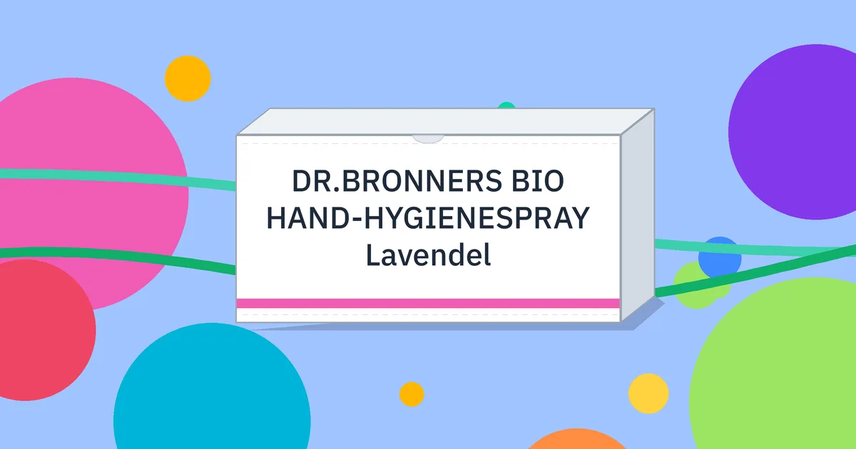 Symbolbild: Packung mit der Aufschrift DR.BRONNERS BIO HAND-HYGIENESPRAY Lavendel (PZN 19242160) – Verfügbarkeit und Bezug in Apotheken in Frankfurt am Main