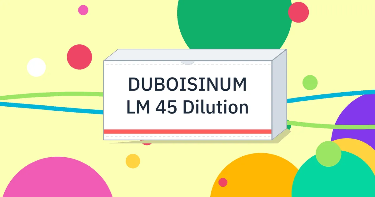 Symbolbild: Packung mit der Aufschrift DUBOISINUM LM 45 Dilution (PZN 13467745) – Verfügbarkeit und Bezug in Apotheken in Frankfurt am Main
