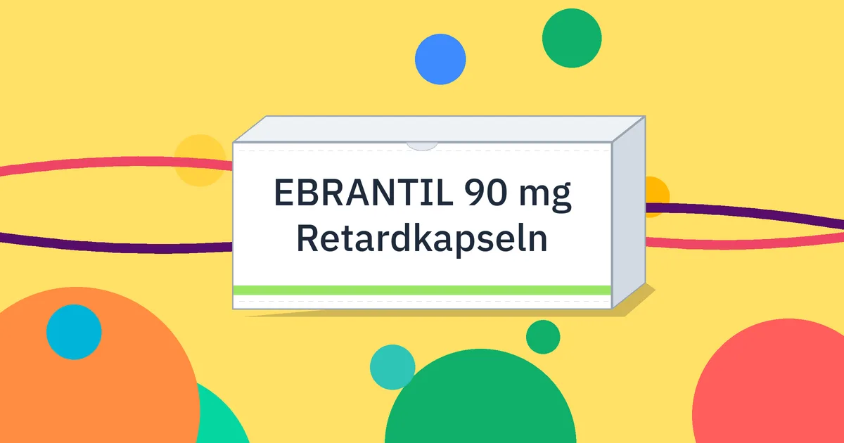 Symbolbild: Packung mit der Aufschrift EBRANTIL 90 mg Retardkapseln (PZN 03207983) – Verfügbarkeit und Bezug in Apotheken in Frankfurt am Main