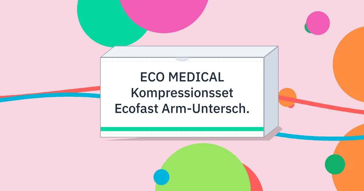 Symbolbild: Packung mit der Aufschrift ECO MEDICAL Kompressionsset Ecofast Arm-Untersch. (PZN 01630513) – Verfügbarkeit und Bezug in Apotheken in Frankfurt am Main