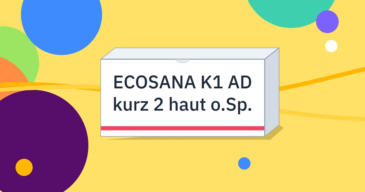 Symbolbild: Packung mit der Aufschrift ECOSANA K1 AD kurz 2 haut o.Sp. (PZN 04724551) – Verfügbarkeit und Bezug in Apotheken in Frankfurt am Main