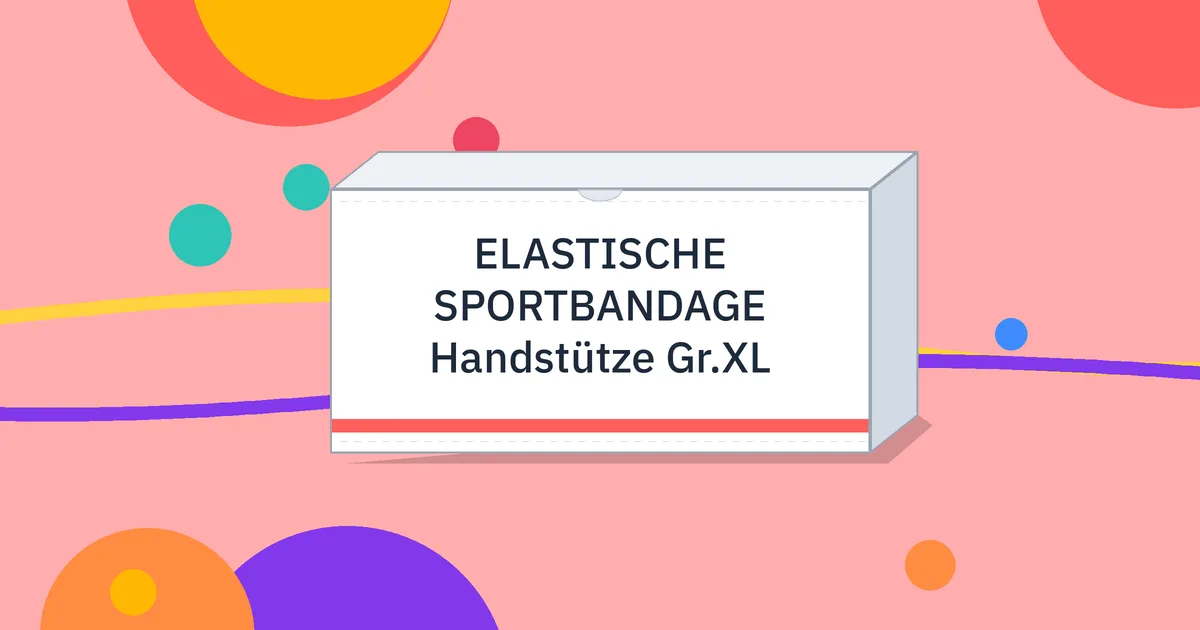 Symbolbild: Packung mit der Aufschrift ELASTISCHE SPORTBANDAGE Handstütze Gr.XL (PZN 15249567) – Verfügbarkeit und Bezug in Apotheken in Frankfurt am Main