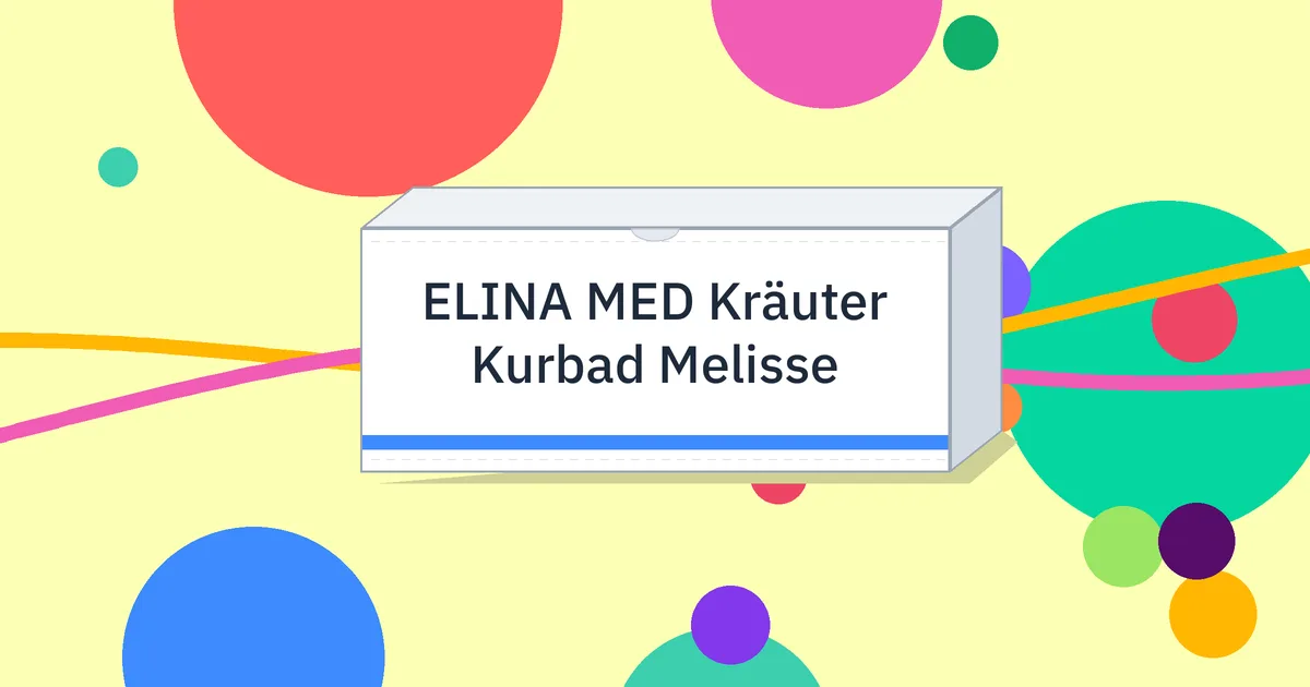 Symbolbild: Packung mit der Aufschrift ELINA MED Kräuter Kurbad Melisse (PZN 07394580) – Verfügbarkeit und Bezug in Apotheken in Frankfurt am Main