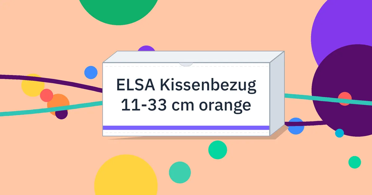 Symbolbild: Packung mit der Aufschrift ELSA Kissenbezug 11-33 cm orange (PZN 03132038) – Verfügbarkeit und Bezug in Apotheken in Frankfurt am Main