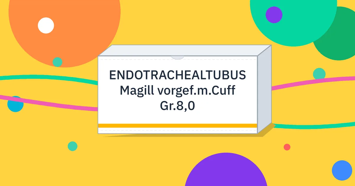 Symbolbild: Packung mit der Aufschrift ENDOTRACHEALTUBUS Magill vorgef.m.Cuff Gr.8,0 (PZN 00141290) – Verfügbarkeit und Bezug in Apotheken in Frankfurt am Main