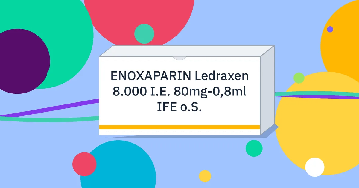 Symbolbild: Packung mit der Aufschrift ENOXAPARIN Ledraxen 8.000 I.E. 80mg-0,8ml IFE o.S. (PZN 19226942) – Verfügbarkeit und Bezug in Apotheken in Frankfurt am Main