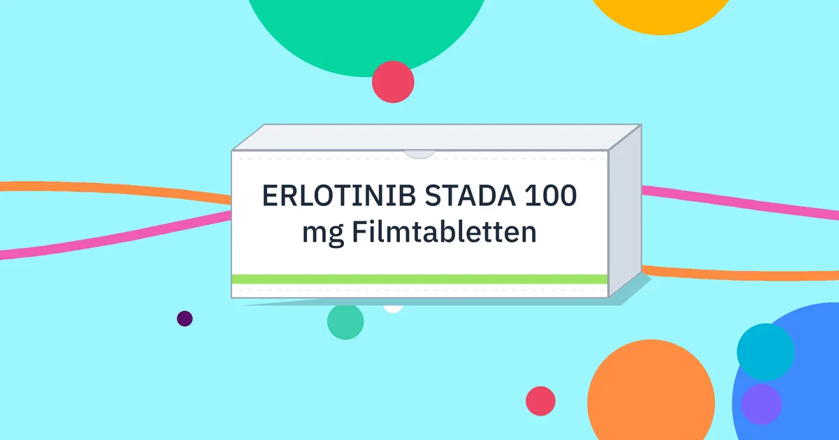 Symbolbild: Packung mit der Aufschrift ERLOTINIB STADA 100 mg Filmtabletten (PZN 15881259) – Verfügbarkeit und Bezug in Apotheken in Frankfurt am Main