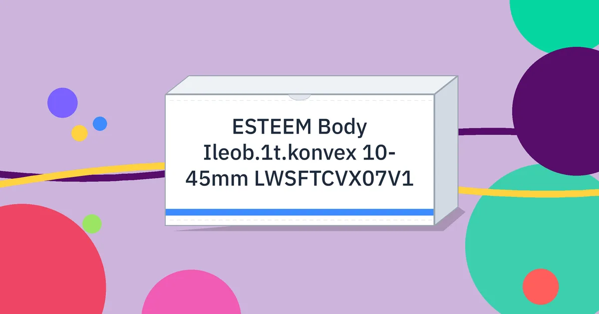 Symbolbild: Packung mit der Aufschrift ESTEEM Body Ileob.1t.konvex 10-45mm LWSFTCVX07V1 (PZN 18837833) – Verfügbarkeit und Bezug in Apotheken in Frankfurt am Main