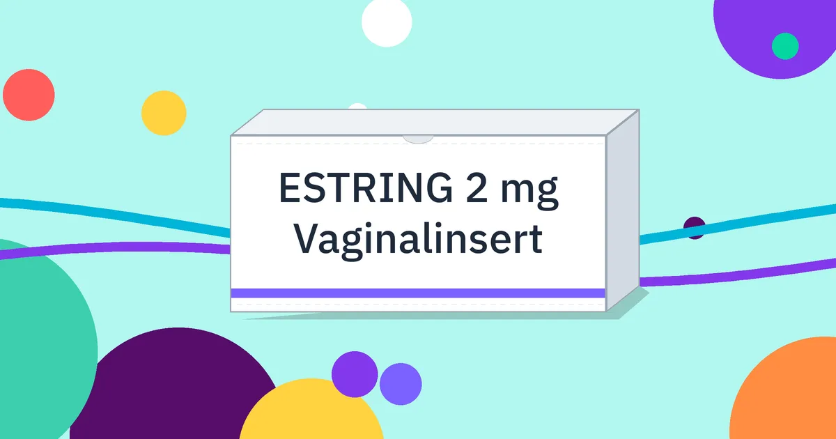 Symbolbild: Packung mit der Aufschrift ESTRING 2 mg Vaginalinsert (PZN 03999978) – Verfügbarkeit und Bezug in Apotheken in Frankfurt am Main