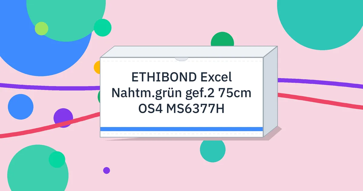 Symbolbild: Packung mit der Aufschrift ETHIBOND Excel Nahtm.grün gef.2 75cm OS4 MS6377H (PZN 16391445) – Verfügbarkeit und Bezug in Apotheken in Frankfurt am Main