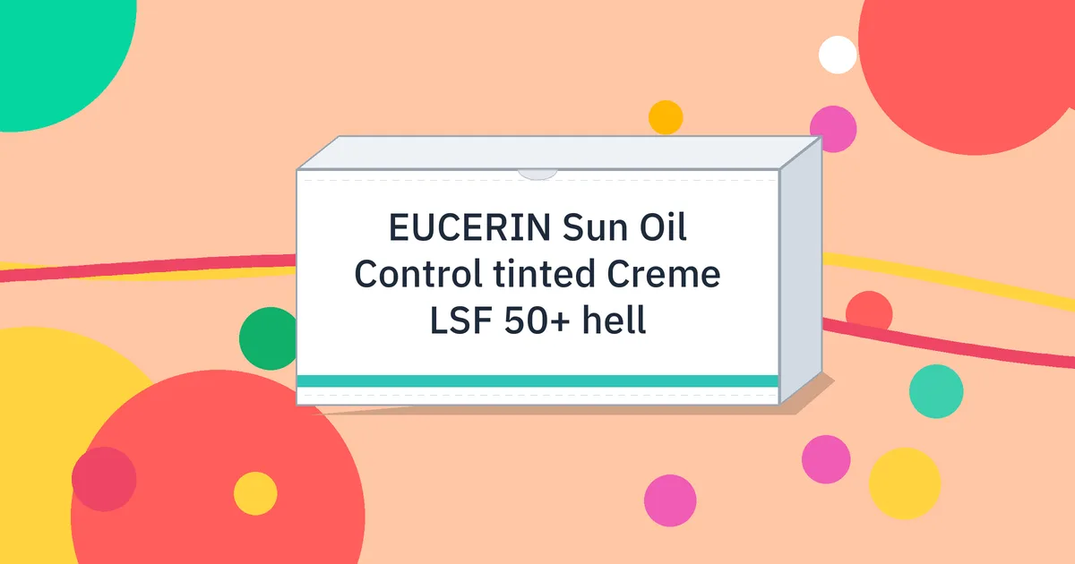 Symbolbild: Packung mit der Aufschrift EUCERIN Sun Oil Control tinted Creme LSF 50+ hell (PZN 16887494) – Verfügbarkeit und Bezug in Apotheken in Frankfurt am Main