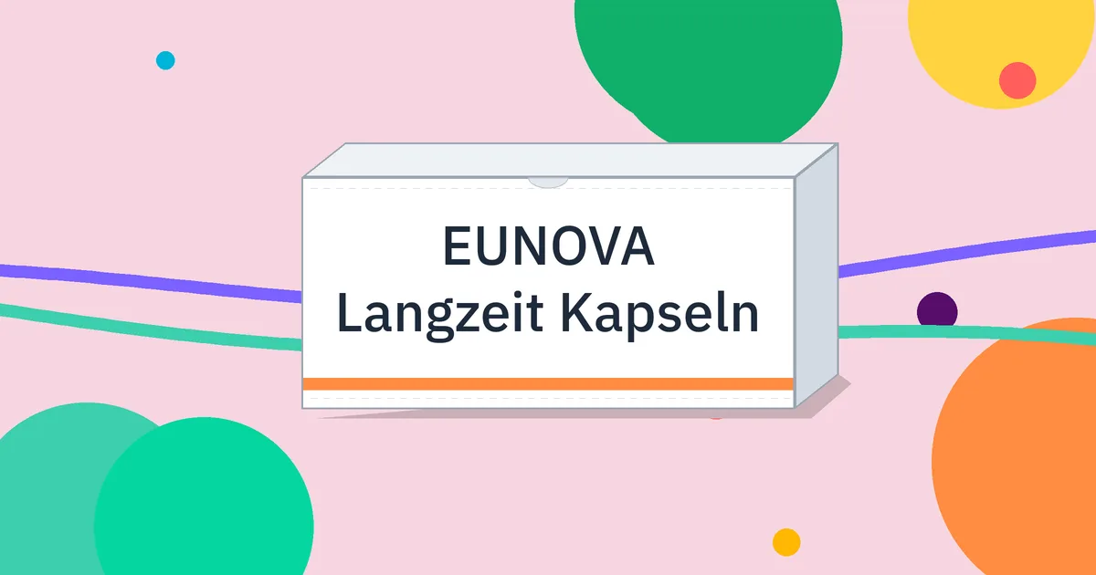 Symbolbild: Packung mit der Aufschrift EUNOVA Langzeit Kapseln (PZN 11084359) – Verfügbarkeit und Bezug in Apotheken in Frankfurt am Main