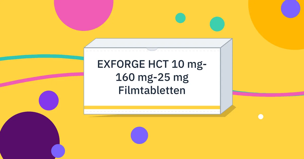 Symbolbild: Packung mit der Aufschrift EXFORGE HCT 10 mg-160 mg-25 mg Filmtabletten (PZN 10978847) – Verfügbarkeit und Bezug in Apotheken in Frankfurt am Main