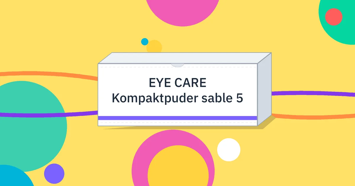 Symbolbild: Packung mit der Aufschrift EYE CARE Kompaktpuder sable 5 (PZN 20582820) – Verfügbarkeit und Bezug in Apotheken in Frankfurt am Main