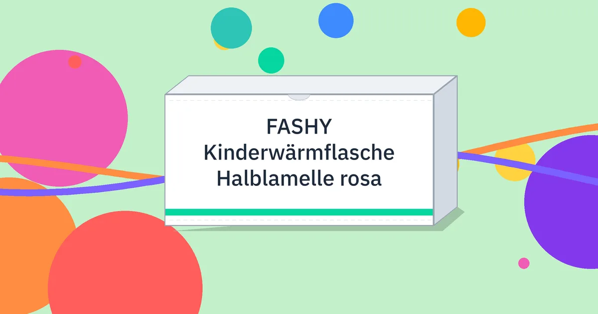 Symbolbild: Packung mit der Aufschrift FASHY Kinderwärmflasche Halblamelle rosa (PZN 10380506) – Verfügbarkeit und Bezug in Apotheken in Frankfurt am Main