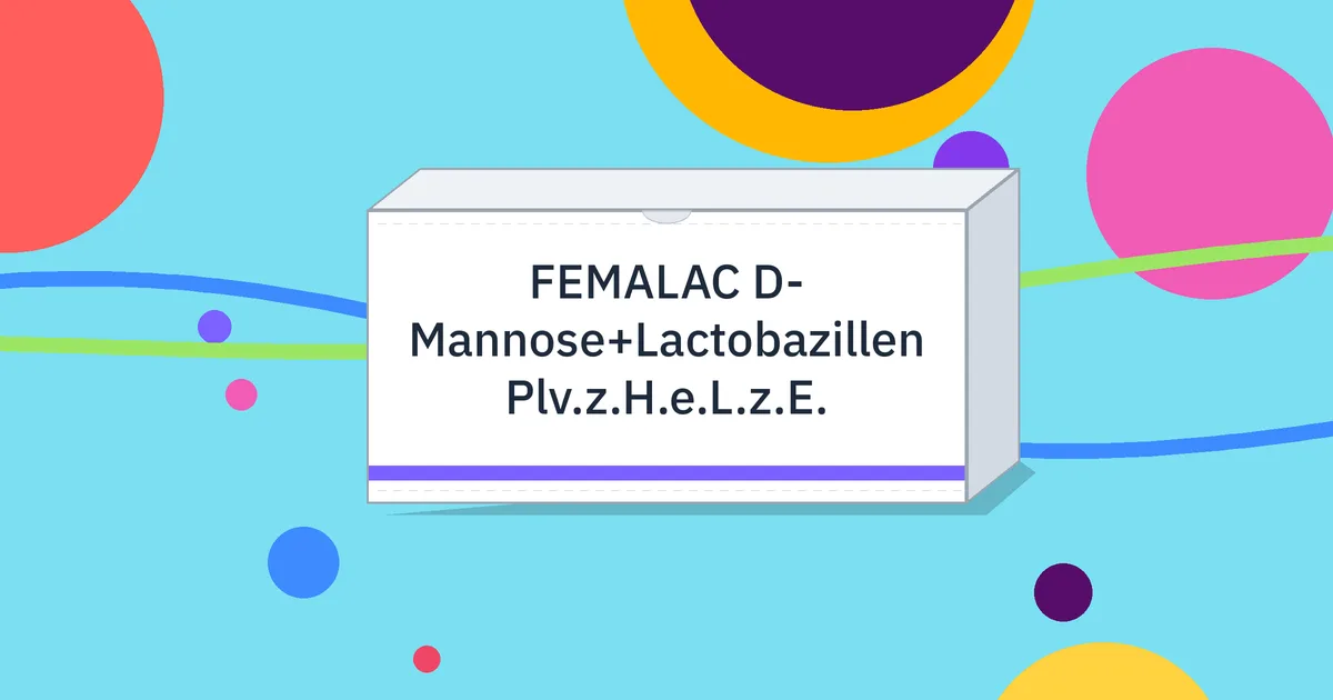 Symbolbild: Packung mit der Aufschrift FEMALAC D-Mannose+Lactobazillen Plv.z.H.e.L.z.E. (PZN 19820869) – Verfügbarkeit und Bezug in Apotheken in Frankfurt am Main