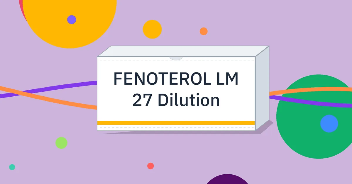 Symbolbild: Packung mit der Aufschrift FENOTEROL LM 27 Dilution (PZN 12847285) – Verfügbarkeit und Bezug in Apotheken in Frankfurt am Main