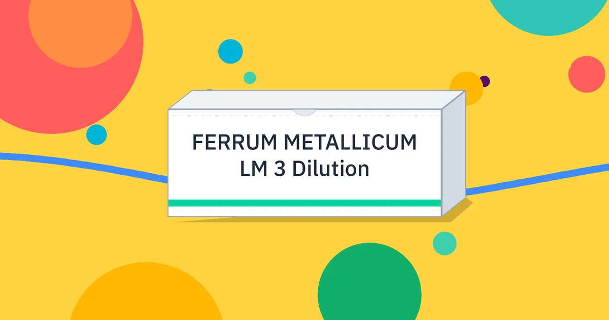 Symbolbild: Packung mit der Aufschrift FERRUM METALLICUM LM 3 Dilution (PZN 12850212) – Verfügbarkeit und Bezug in Apotheken in Frankfurt am Main