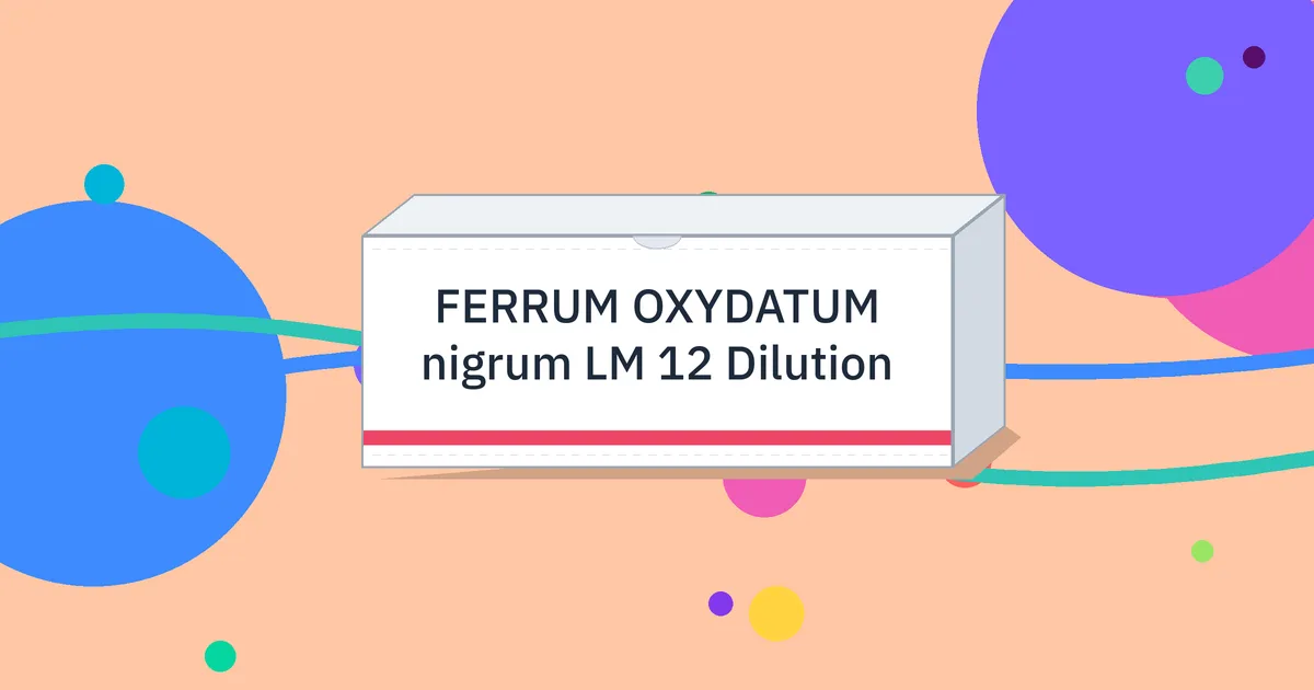Symbolbild: Packung mit der Aufschrift FERRUM OXYDATUM nigrum LM 12 Dilution (PZN 12851200) – Verfügbarkeit und Bezug in Apotheken in Frankfurt am Main
