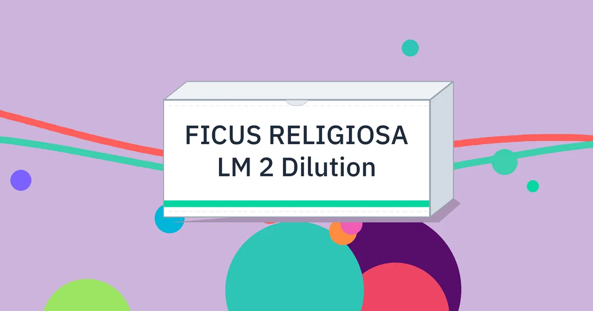 Symbolbild: Packung mit der Aufschrift FICUS RELIGIOSA LM 2 Dilution (PZN 12853831) – Verfügbarkeit und Bezug in Apotheken in Frankfurt am Main