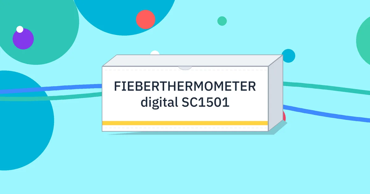 Symbolbild: Packung mit der Aufschrift FIEBERTHERMOMETER digital SC1501 (PZN 16780603) – Verfügbarkeit und Bezug in Apotheken in Frankfurt am Main