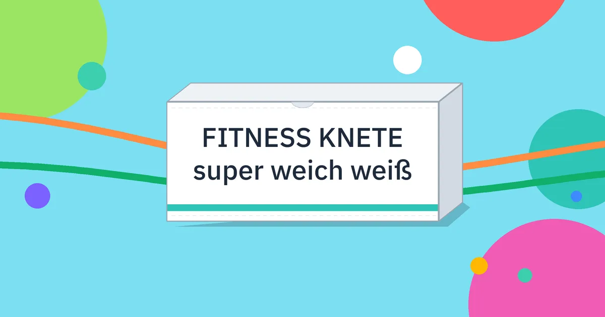 Symbolbild: Packung mit der Aufschrift FITNESS KNETE super weich weiß (PZN 16349590) – Verfügbarkeit und Bezug in Apotheken in Frankfurt am Main