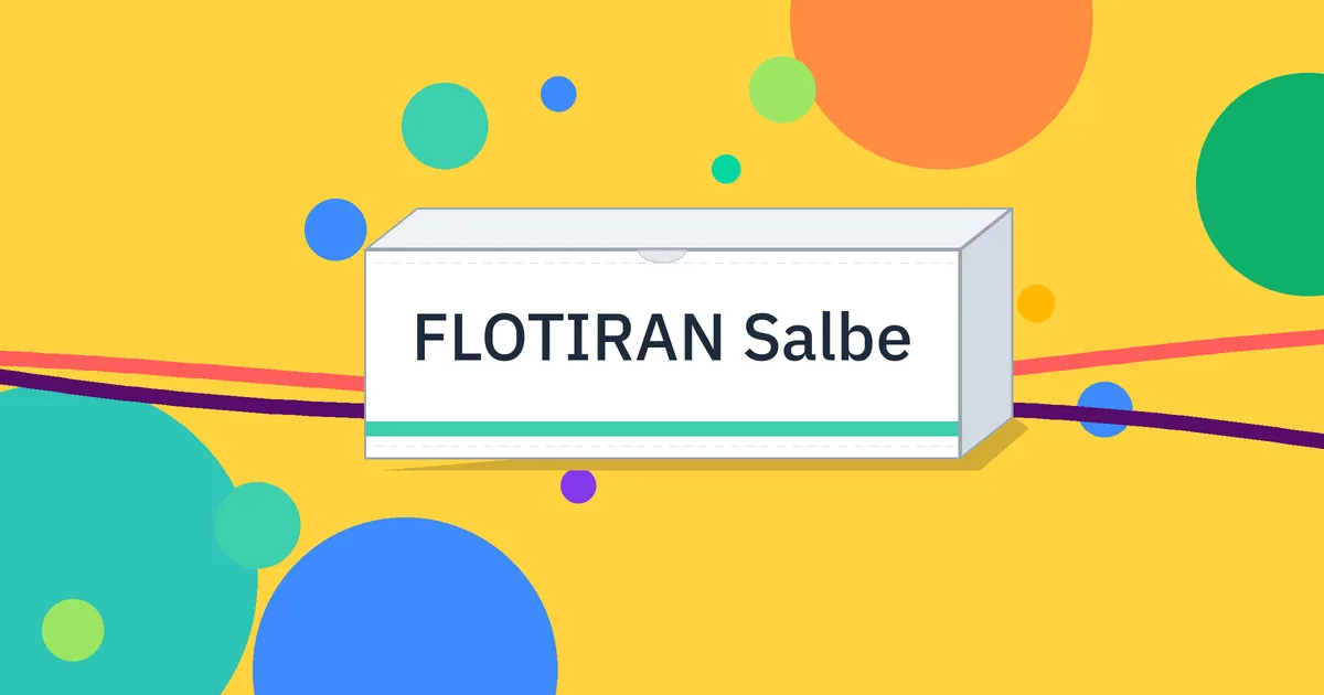 Symbolbild: Packung mit der Aufschrift FLOTIRAN Salbe (PZN 03364702) – Verfügbarkeit und Bezug in Apotheken in Frankfurt am Main