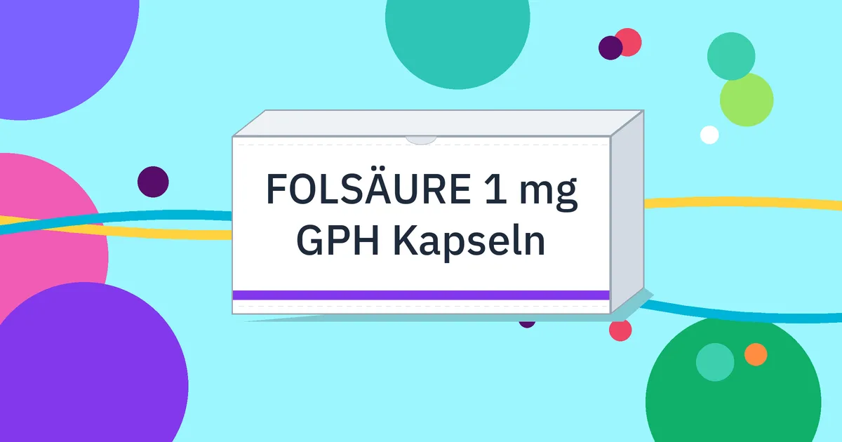 Symbolbild: Packung mit der Aufschrift FOLSÄURE 1 mg GPH Kapseln (PZN 15409321) – Verfügbarkeit und Bezug in Apotheken in Frankfurt am Main