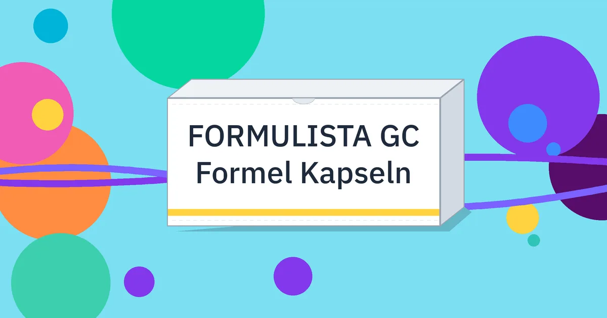 Symbolbild: Packung mit der Aufschrift FORMULISTA GC Formel Kapseln (PZN 15888913) – Verfügbarkeit und Bezug in Apotheken in Frankfurt am Main